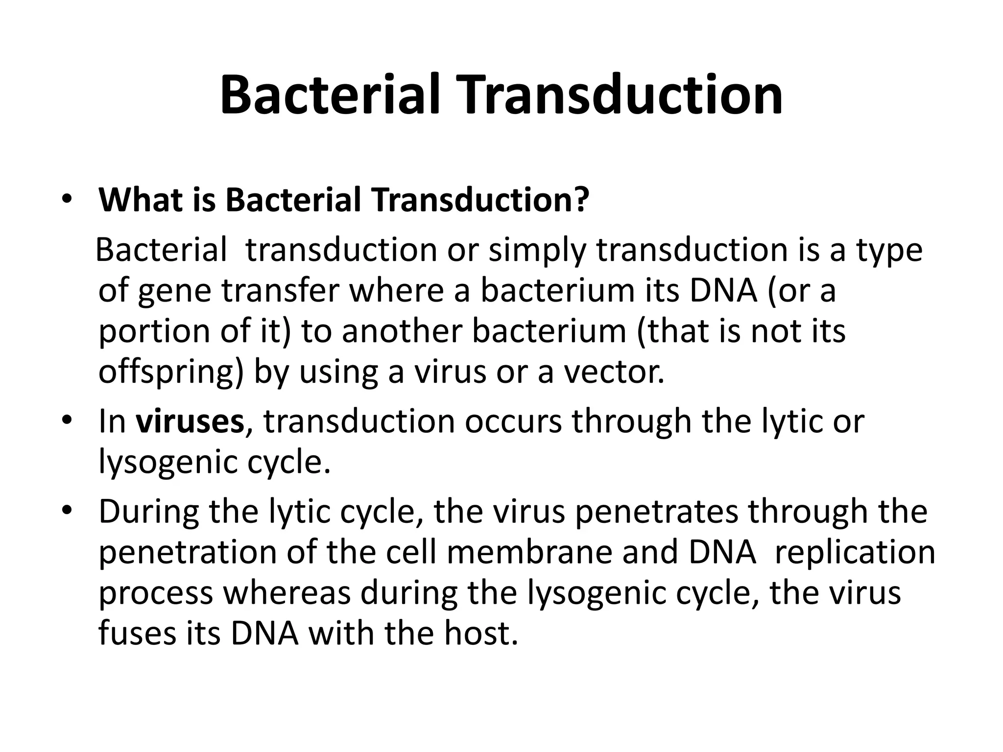 Principles of genetic recombination (Transduction) | PPTX