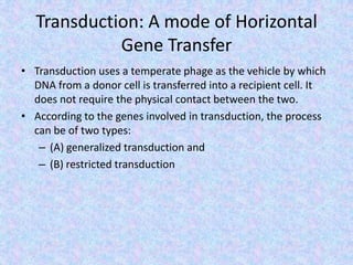 Transduction in bacteria | PDF