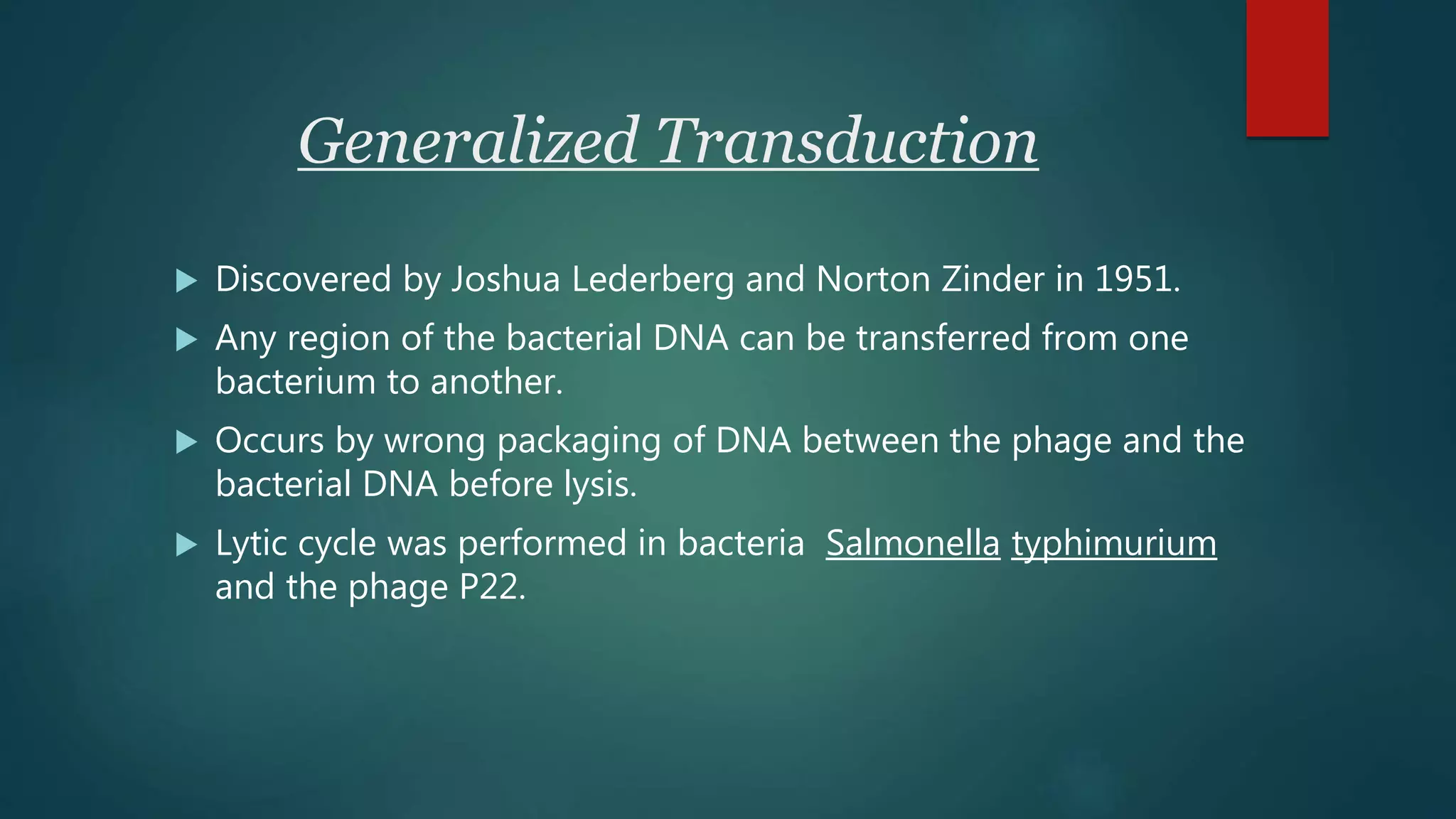 Transduction on bacteria | PPTX