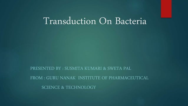 Transduction on bacteria | PPT
