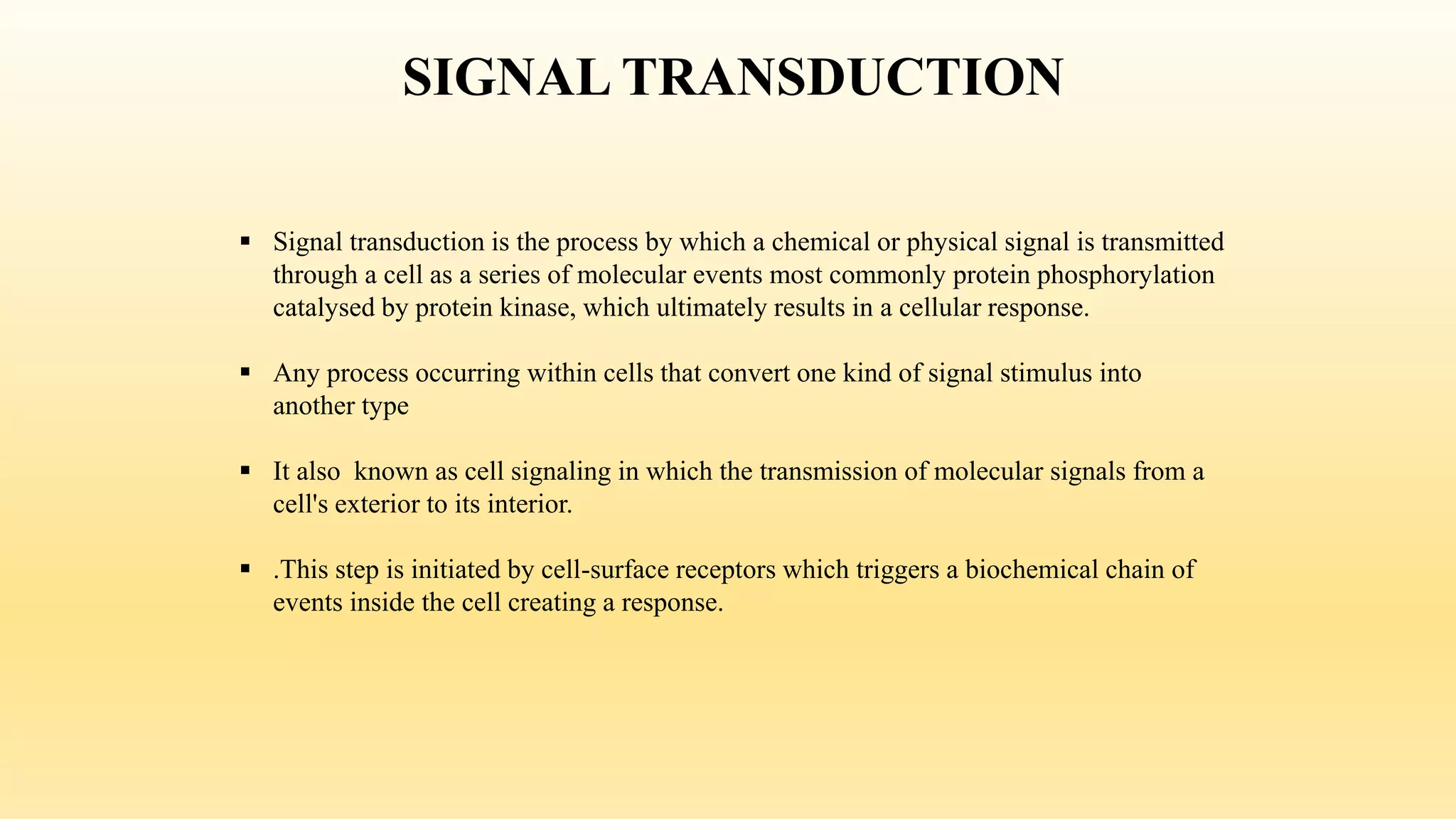 cell signaling and Transduction Pathways | PPTX