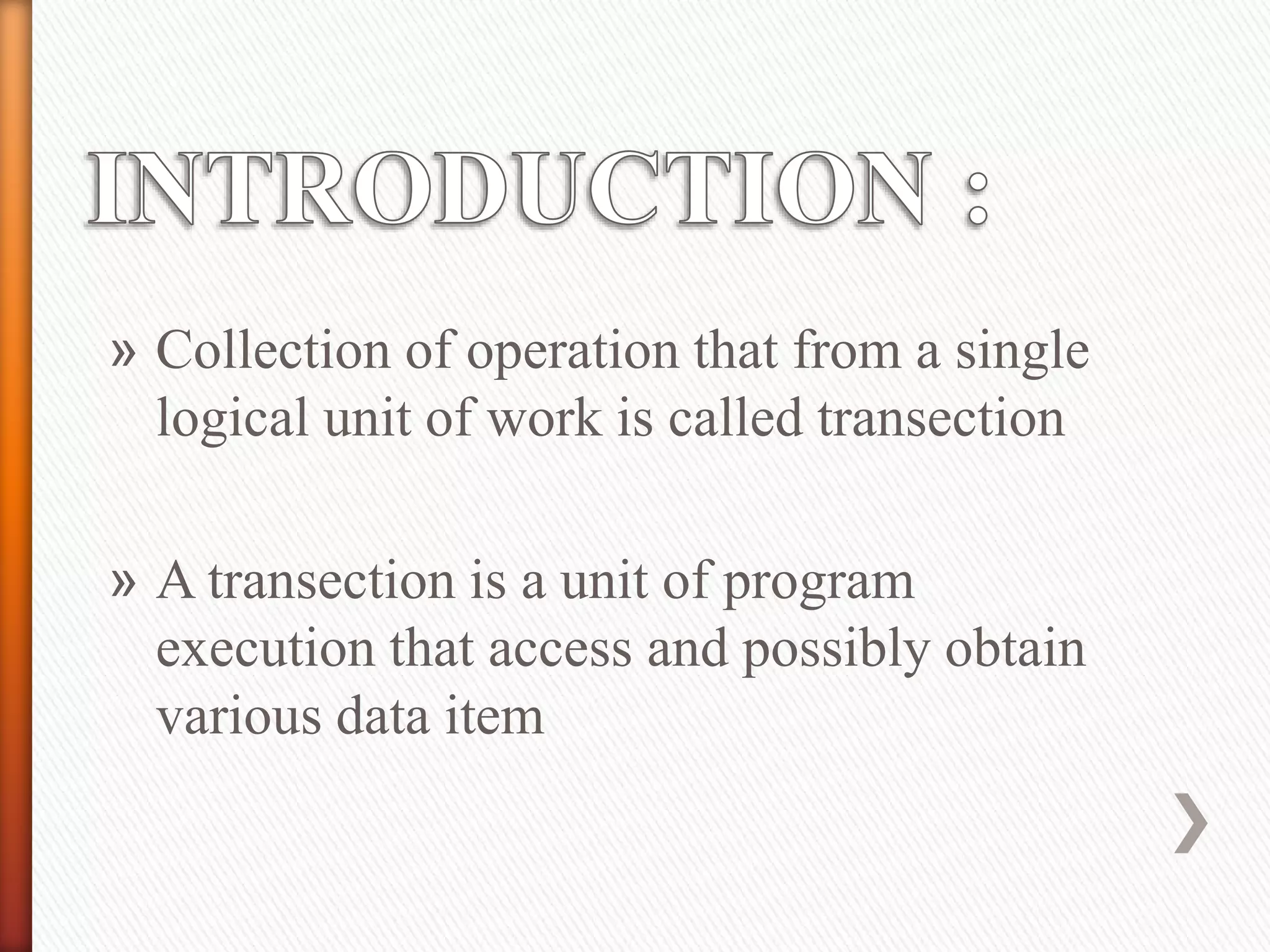Transaction Process System and Recovery | PPTX