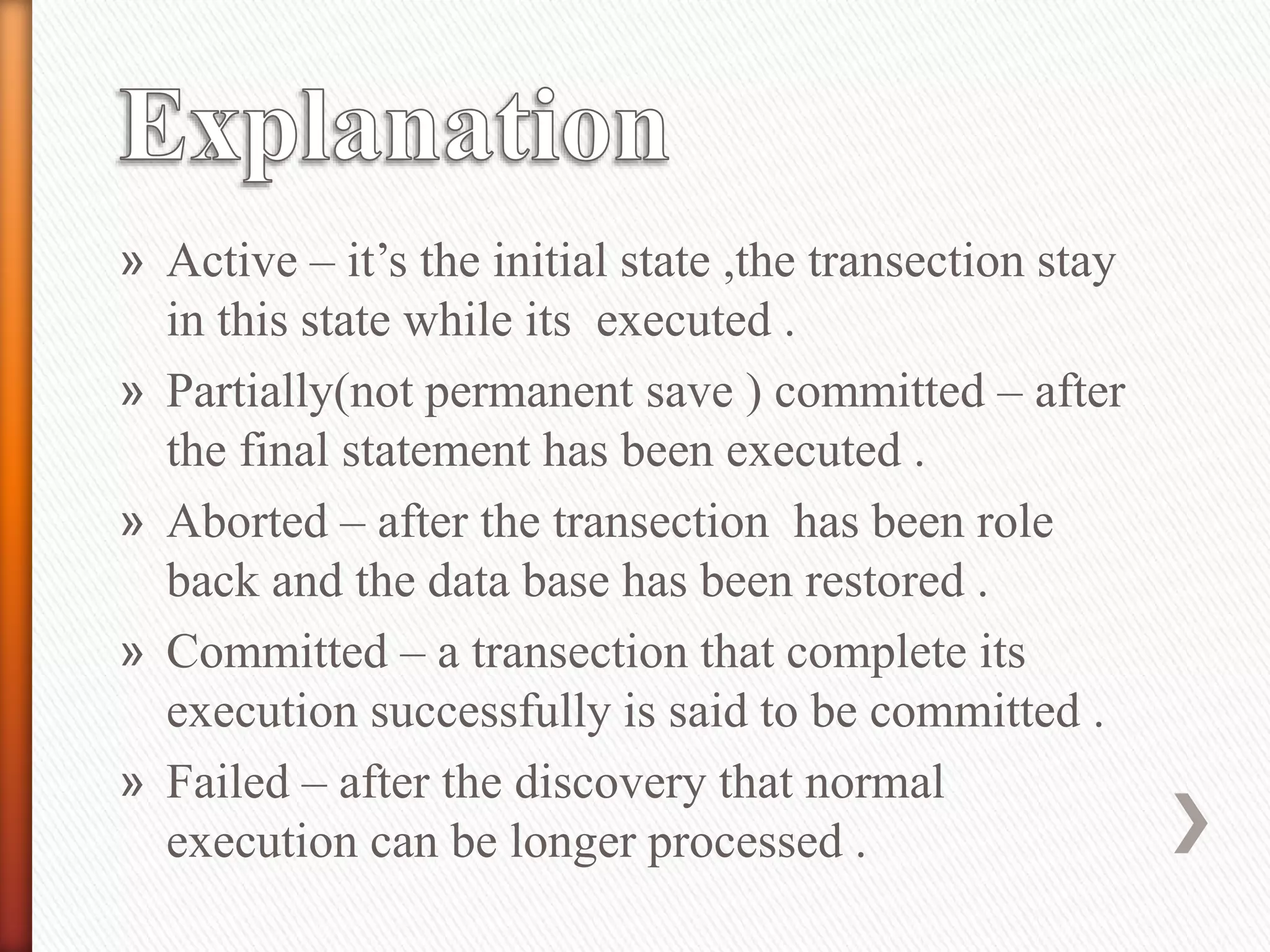 Transaction Process System and Recovery | PPTX