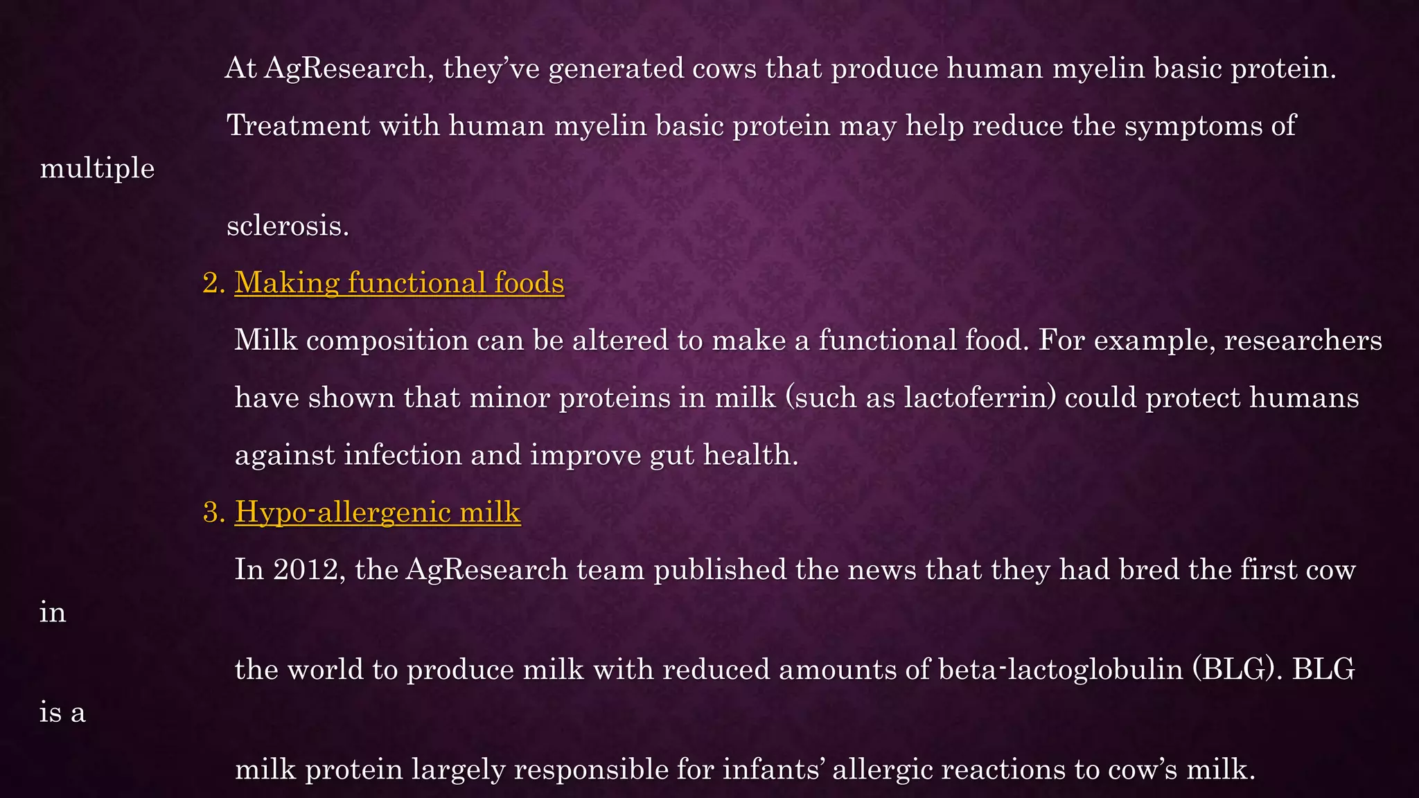 Transgenic animals and process to make transgenic animals | PPTX ...