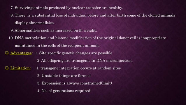 Transgenic animals and process to make transgenic animals | PPTX ...