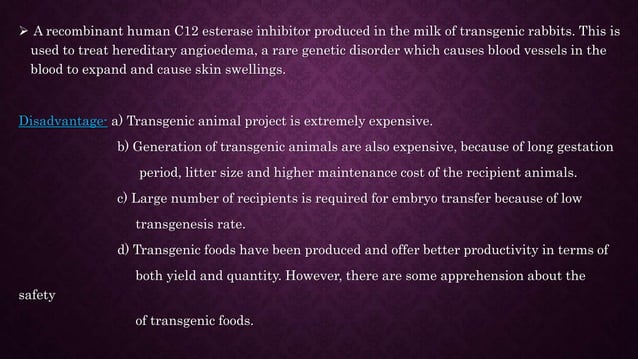 Transgenic animals and process to make transgenic animals | PPTX ...