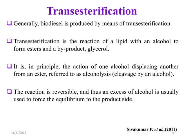 Transesterification and its mechanism, its application in dairy ...