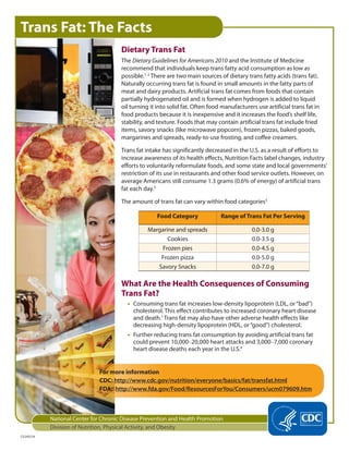 Trans Fat Facts | PDF
