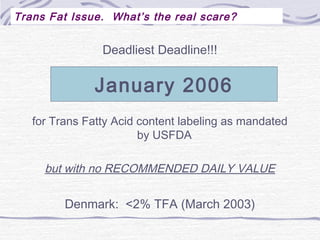 Trans Fat Presentation | PPT