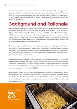 Reducing Industrially Produced Trans Fatty Acids in Pakistan | PDF