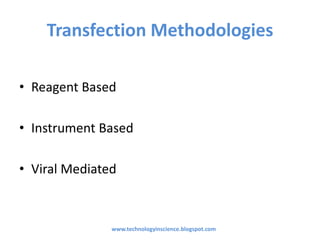 Transfection – basics & optimization tips | PPTX