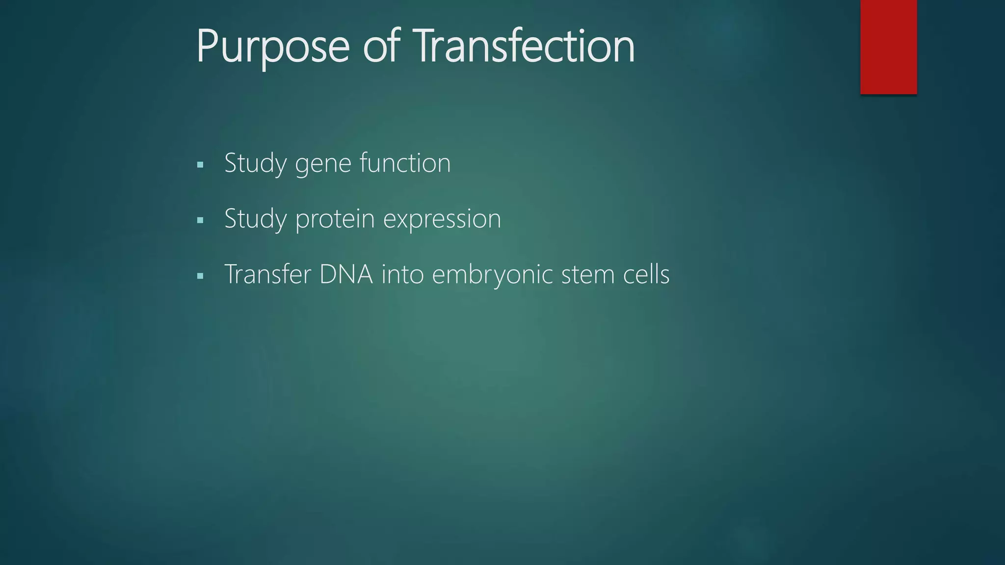 Transfection methods (DNA to host cell) | PPTX