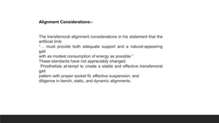 Transfemoral prosthesis alignment (prosthetics science) | PPTX