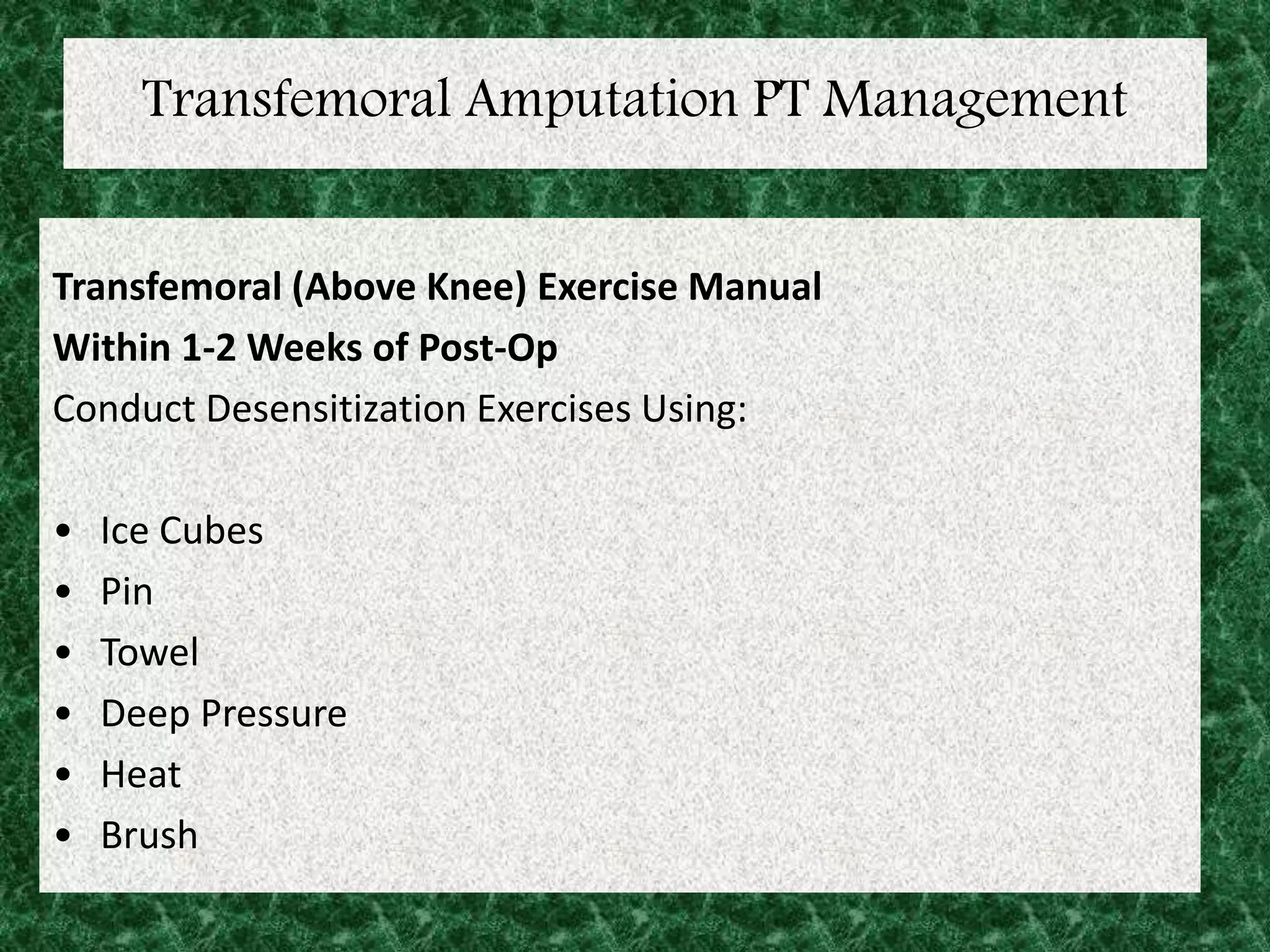 Transfemoral protheses | PPTX