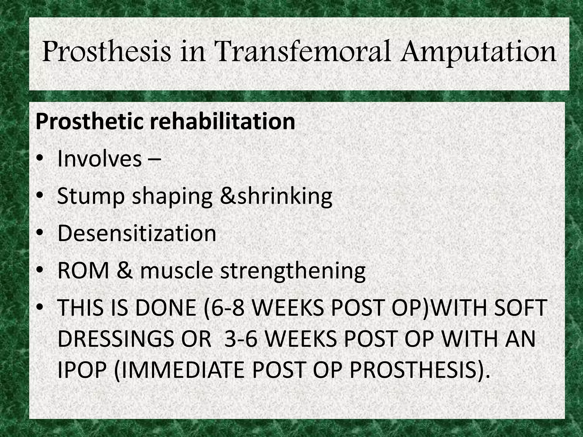 Transfemoral protheses | PPTX