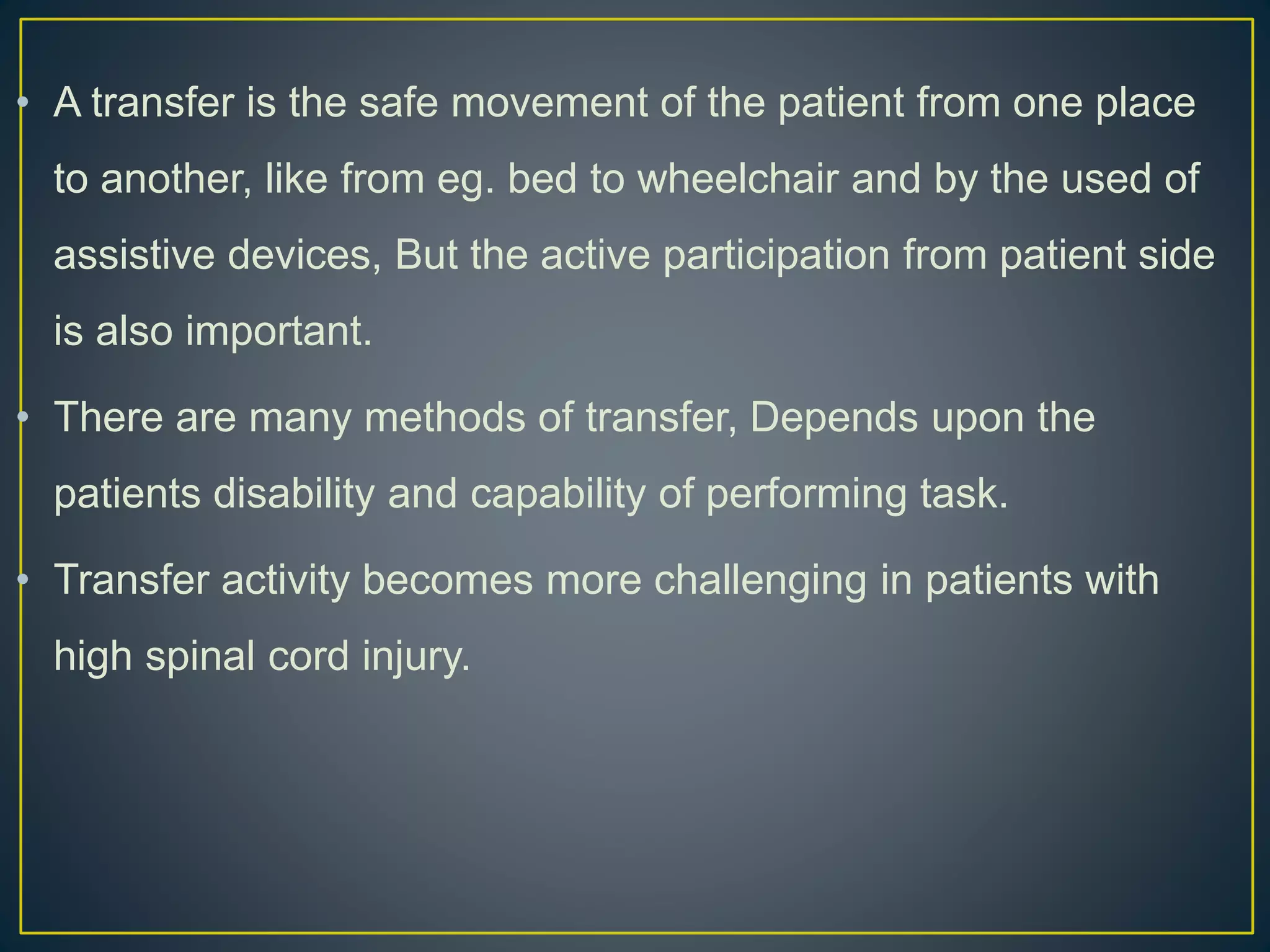 Transfer Training in Physiotherapy | PPTX