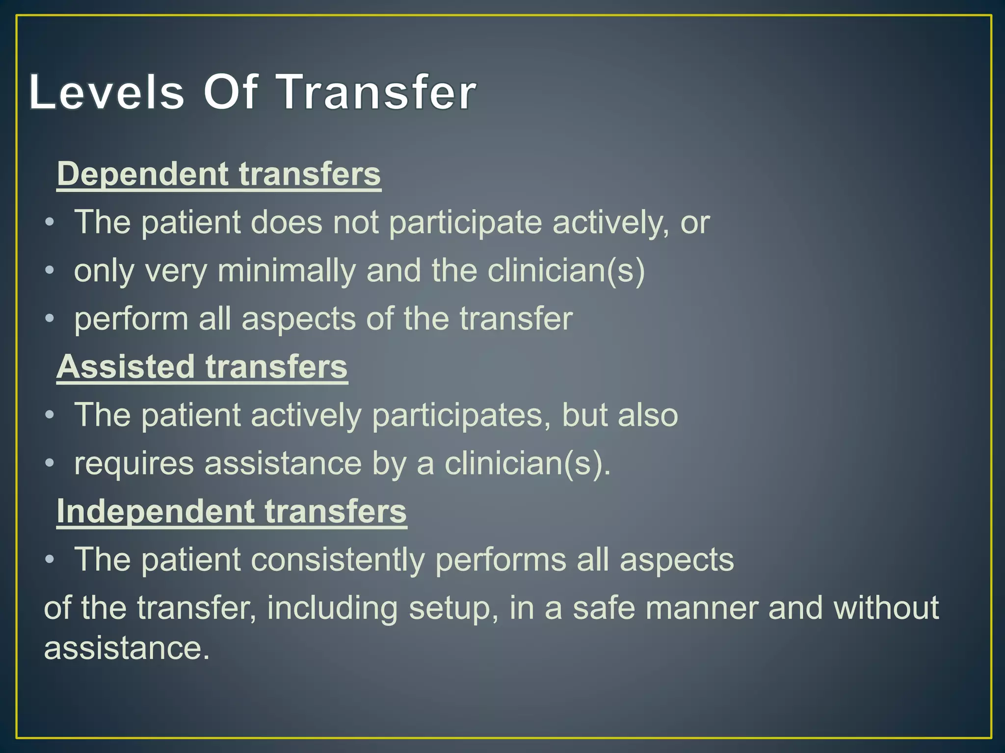 Transfer Training in Physiotherapy | PPTX