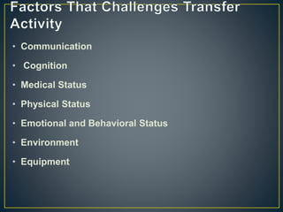 Transfer Training in Physiotherapy | PPTX