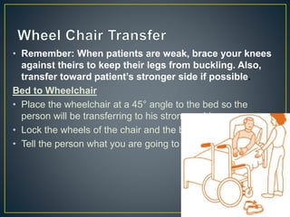 PPT NUR 111: PROCEDURAL GUIDELINE: WHEELCHAIR TRANSFER, 42% OFF