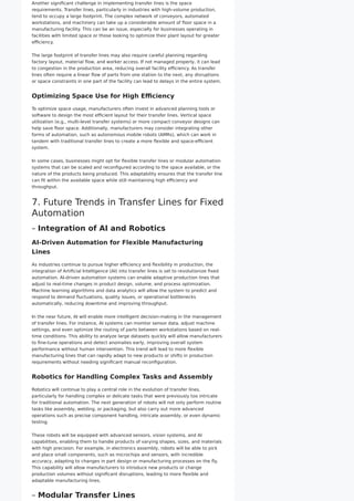 Transfer Lines in Fixed automation systems | PDF