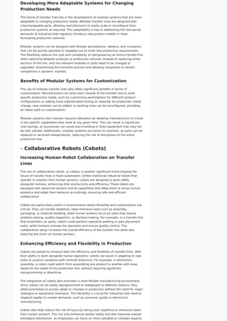 Transfer Lines in Fixed automation systems | PDF