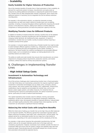 Transfer Lines in Fixed automation systems | PDF
