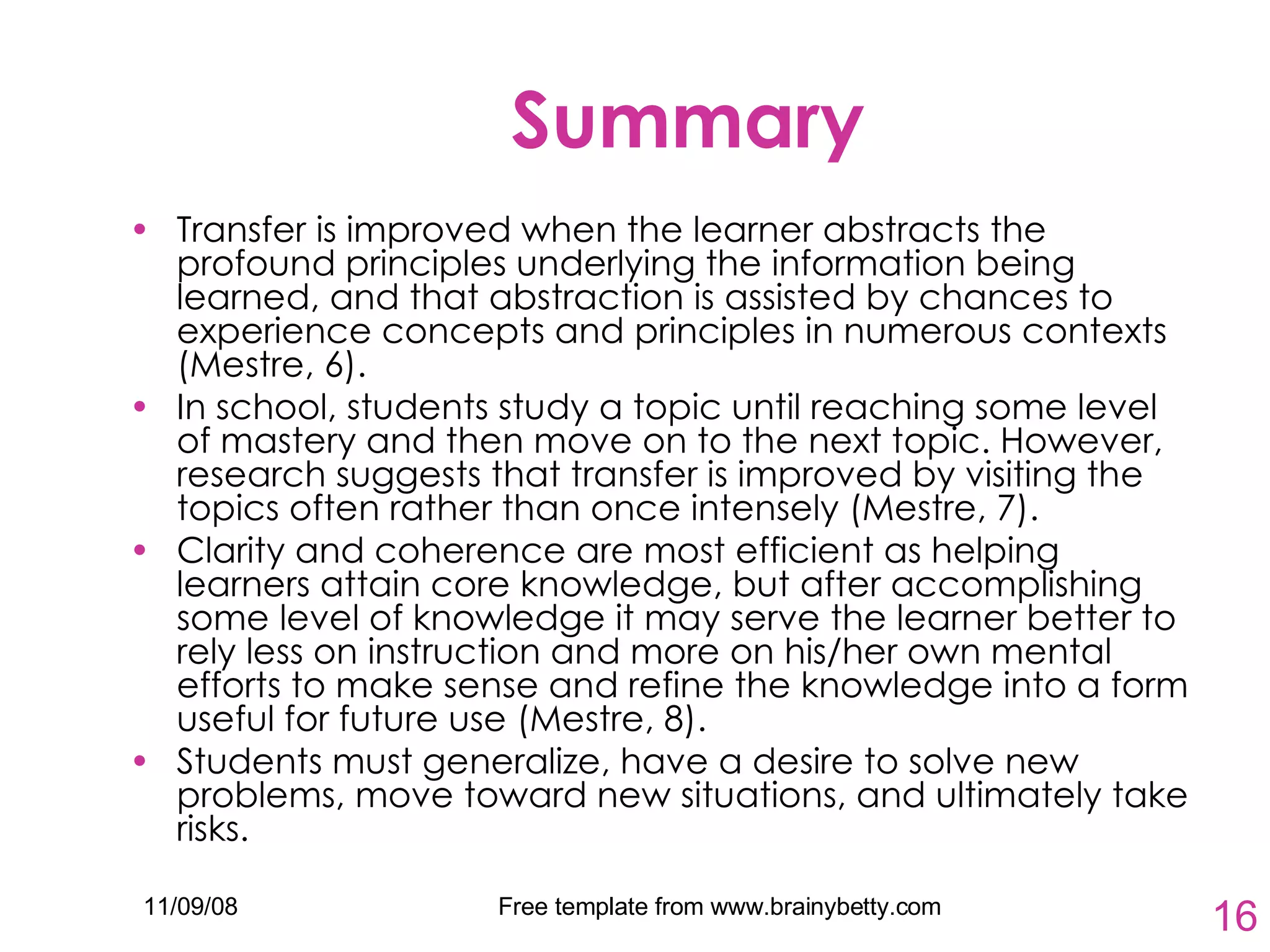 Transfer Of Learning | PPT