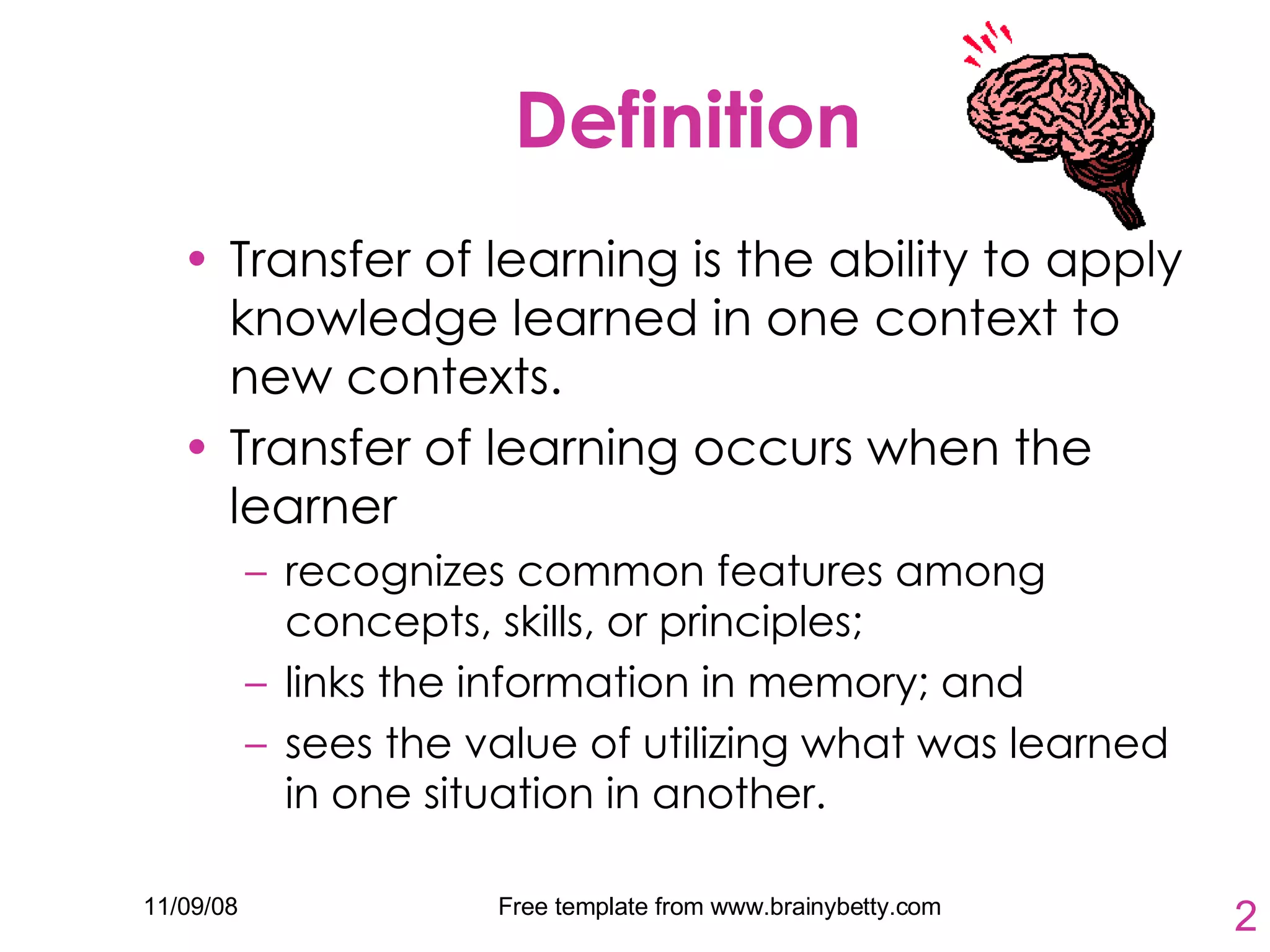 Transfer Of Learning | PPT