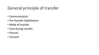 transfer of surgical neonates | PPTX
