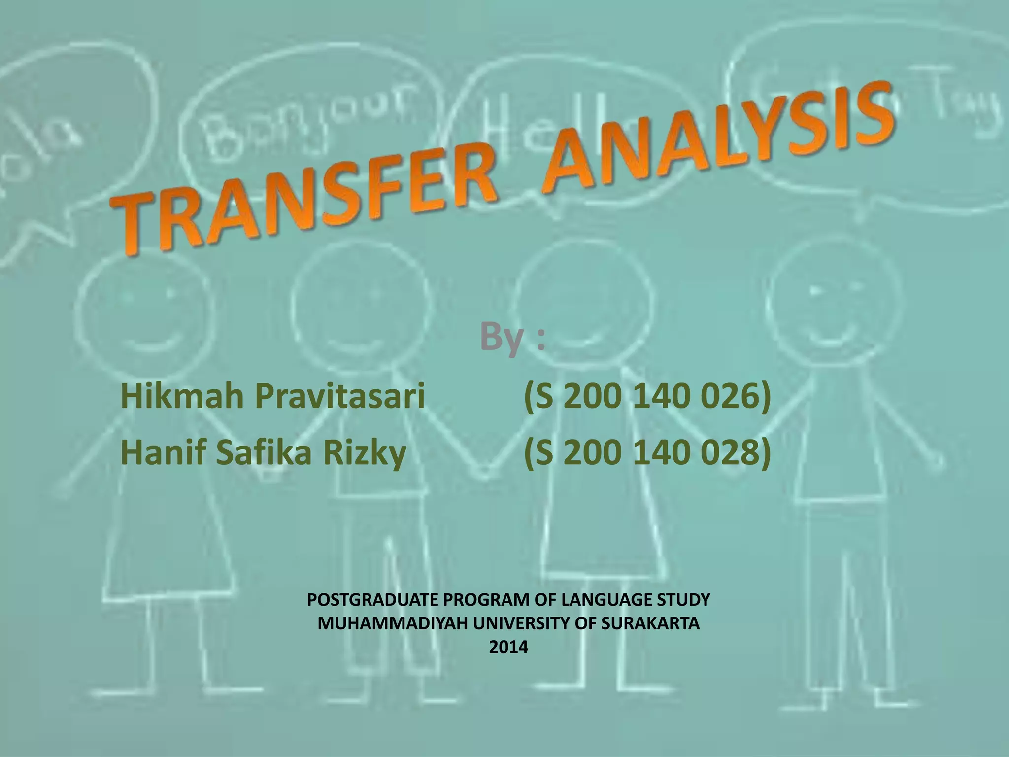 Transfer Analysis in Applied Linguistics | PPTX