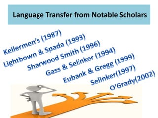 Transfer Analysis in Applied Linguistics | PPTX