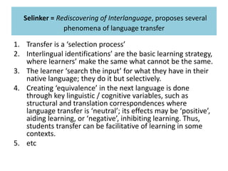 Transfer Analysis in Applied Linguistics | PPTX
