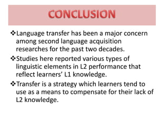 Transfer Analysis in Applied Linguistics | PPTX