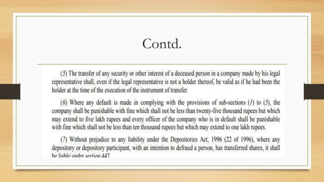Transfer and Transmission of Shares.pptx | Law