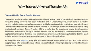 Transfer API | Transfer Booking Engine | Transfer Booking | PPT