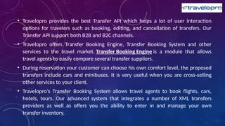 Transfer API, Transfer Booking Engine, Travel | PPT