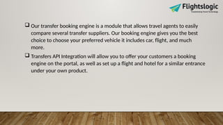Transfer API | Transfer Booking Engine | Transfer API Integration | PPT
