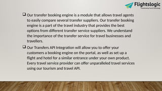Transfer API | Transfer Booking Engine | Transfer API Integration | PPTX