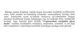Transfer bahoni belgilash usullari.pptx
