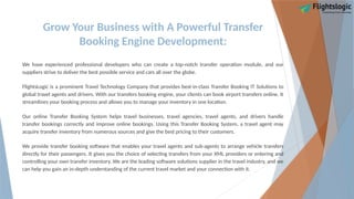 Transfer Booking Engine Development | API Integration | PPTX