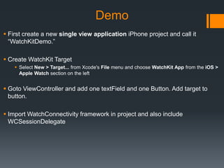 Transfer data from iPhone to iWatch | PPTX | Operating Systems | Computer Software and Applications