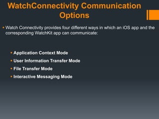 Transfer data from iPhone to iWatch | PPTX | Operating Systems | Computer Software and Applications