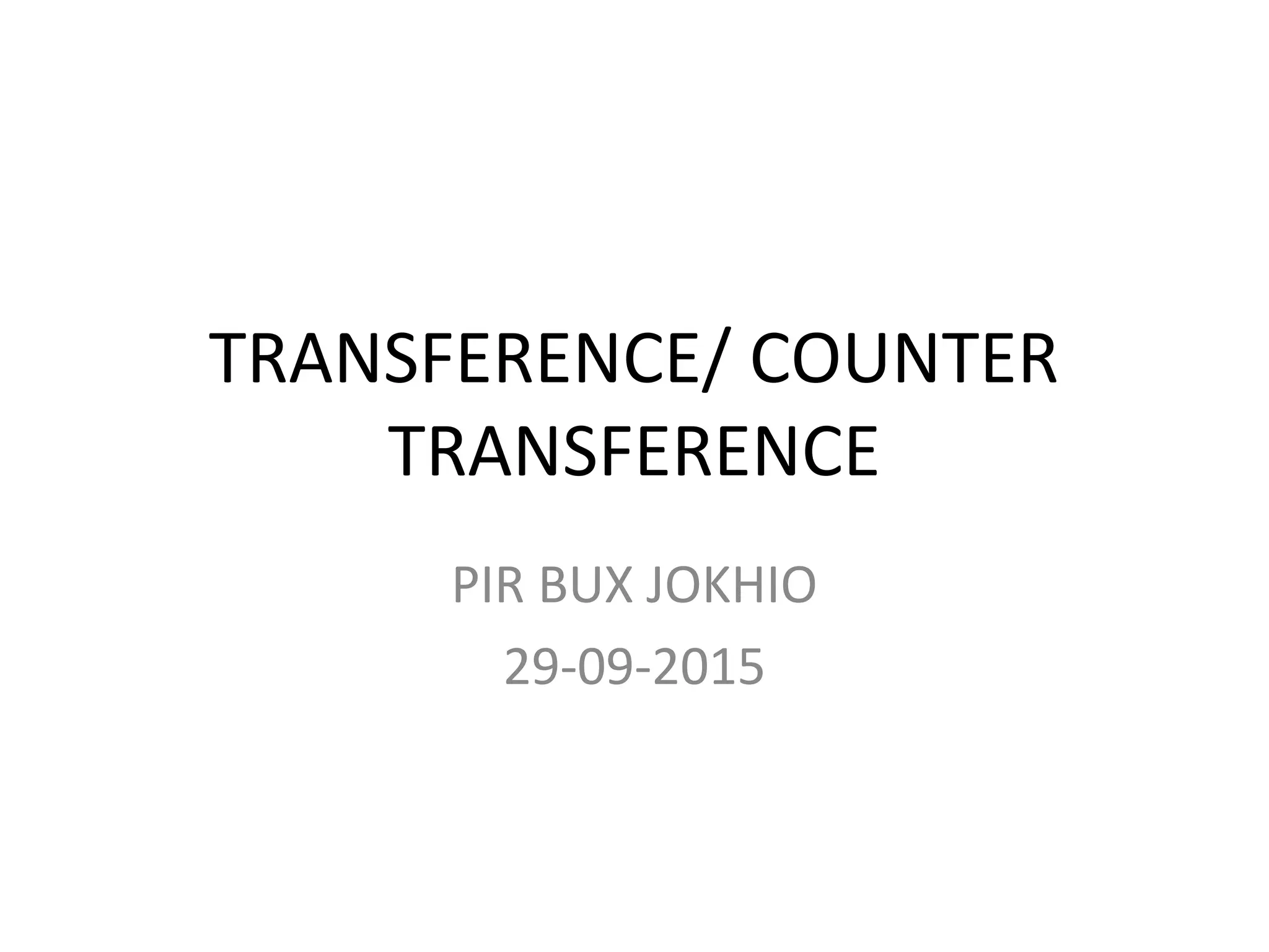Transference | PPT