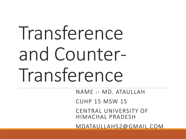 Transference and counter- transference | PPTX