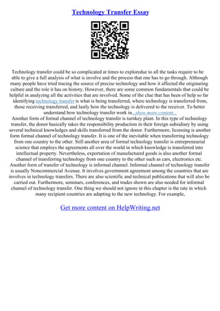 Transfer Essay Samples | PDF