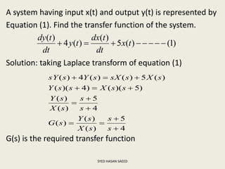 Transfer fn mech. systm | PDF
