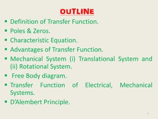 Transfer fn mech. systm 1 | PPT