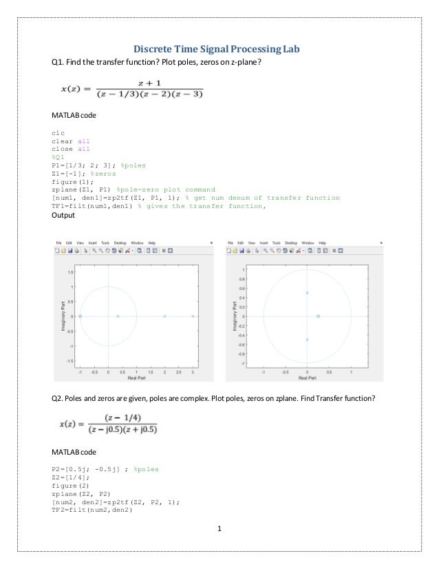 Transfer Functions Poles And Zeros