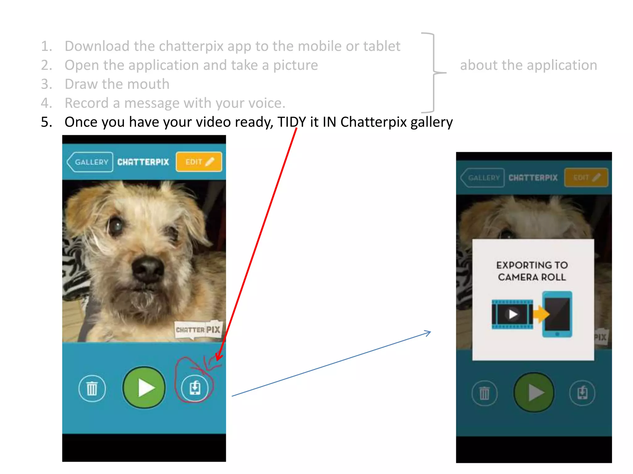 Transfering a chatterpix video | PPTX