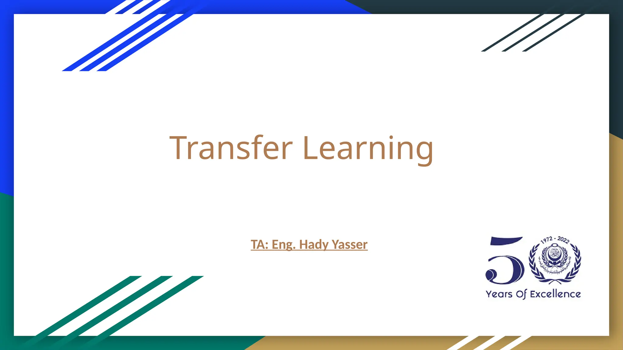 AI: Transfer Learning using deep learning | PPT